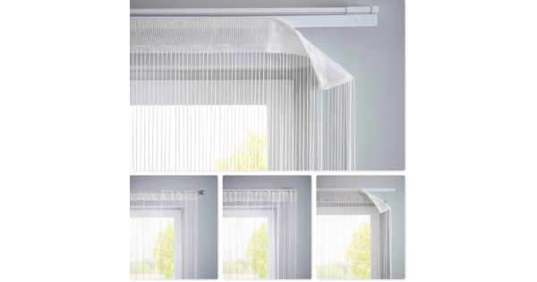 Готовo перде на ресни, цвят черен с пришита универсална ширит лента ...